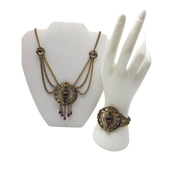 Czechoslovakia | Jewelry | Czechoslovakia Art Nouveau Purple Glass ...